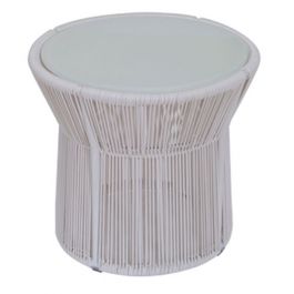 Aruba Commercial Outdoor End Table with PVC Rope Side-ARUBA-END-TABLE-PVC
