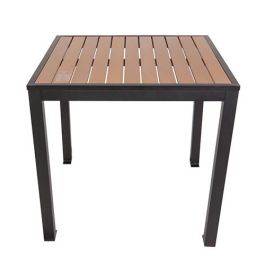 Longport 32"x32" Bolt Down Rectangle Aluminum and Synthetic Faux Teak ...