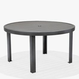 Shop Now 54" Meza Commercial Slat Round Dining Umbrella Table with Hole ...