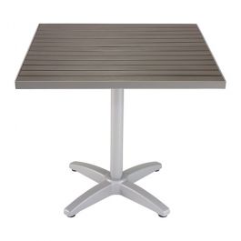 TA-PT 32"x32" Faux Teak Commercial Outdoor Dining Table Top and Bases ...