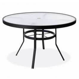 48 Round Commercial Acrylic Top Dining Table with Hole by Texacraft