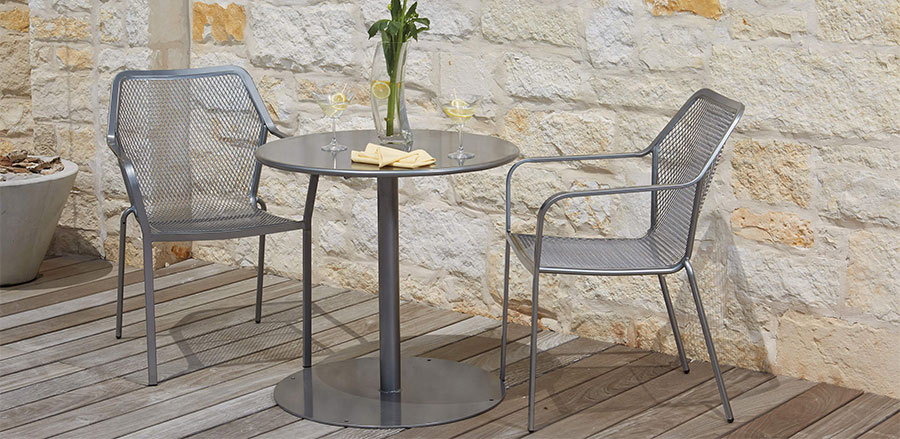 Commercial Solid Top Iron Patio Tables Collection | Woodard | Quantity ...